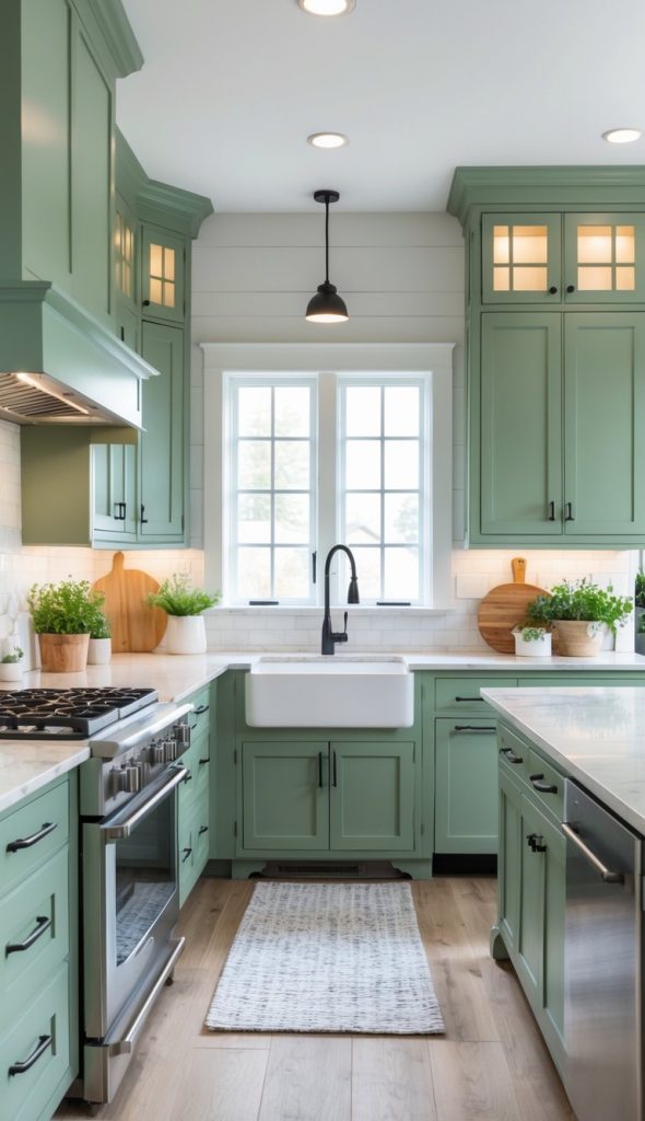 21 Green Farmhouse Kitchen Ideas To Elevate Your Home Design